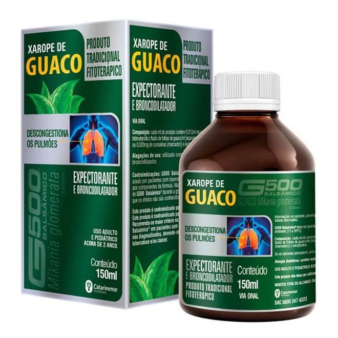 G500 Balsâmico 0,0117mL/mL, caixa com 1 frasco com 150mL de xarope ...