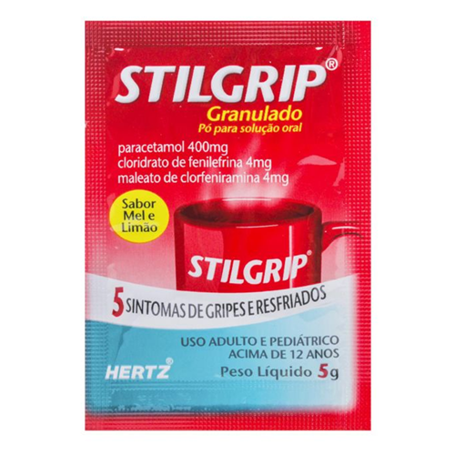 Stilgrip 400mg + 4mg + 4mg, sachê com 5g de pó para solução de uso oral ...