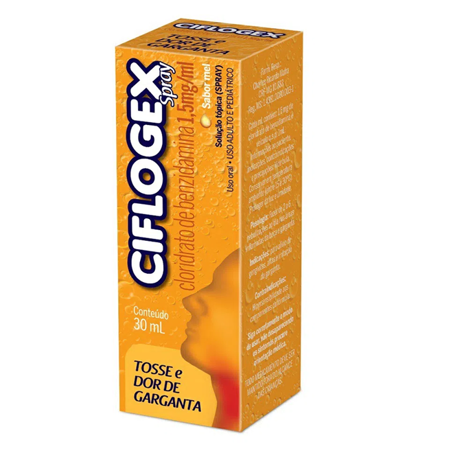 Ciflogex Colutório Spray 1,5mg/mL, caixa com 1 frasco spray com 30mL de ...