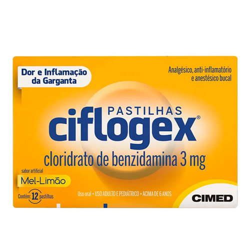 Ciflogex Pastilha 3mg, caixa com 12 pastilhas, sabor mel - limão ...