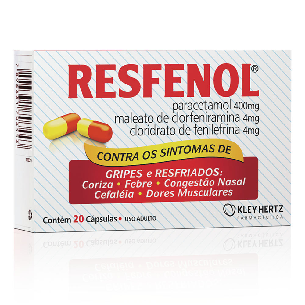 Resfenol 400mg + 4mg + 4mg, caixa com 200 cápsulas gelatinosas duras ...