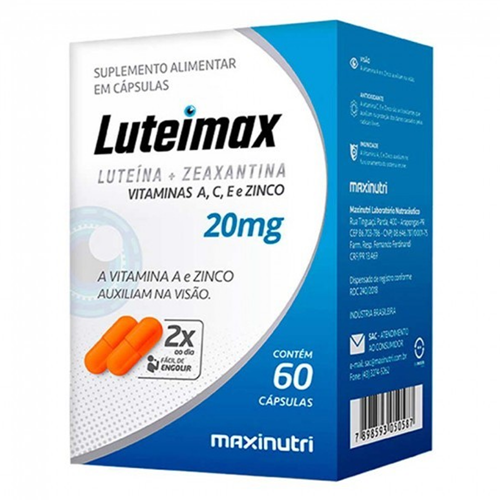 Luteimax 20mg, frasco com 60 cápsulas P7898593050587 - Luteimax 20Mg ...