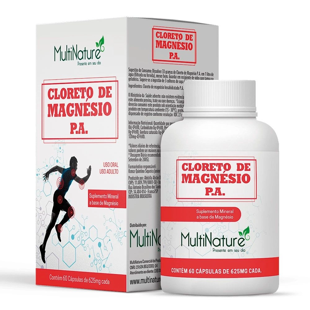 CLORETO DE MAGNESIO PA 625MG C/60 CAPS MULTINATURE - Cloreto De ...