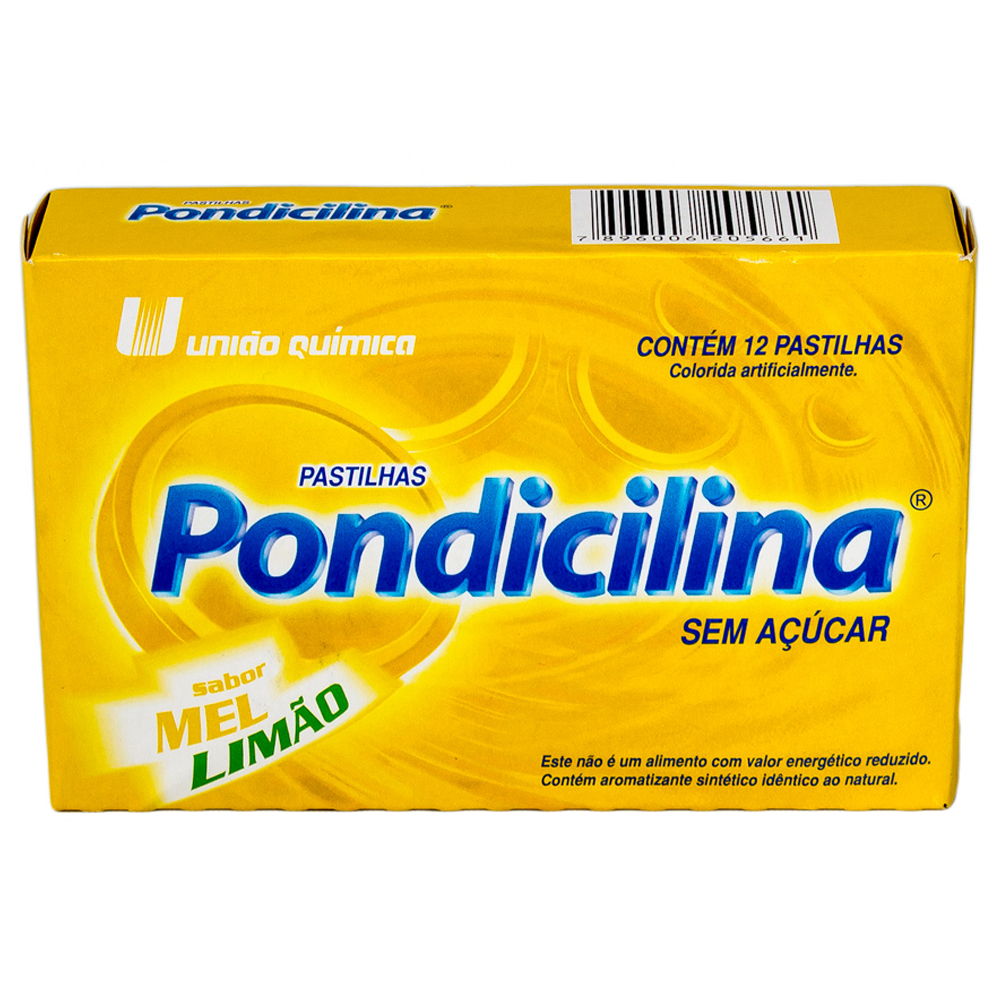 Pondicilina 1,25mg + 1,25mg, caixa com 12 pastilhas, mel e limão ...