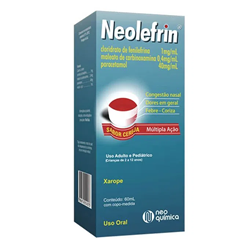 Neolefrin Xarope 40mg/mL + 1mg/mL + 0,4mg/mL, caixa com 1 frasco com ...