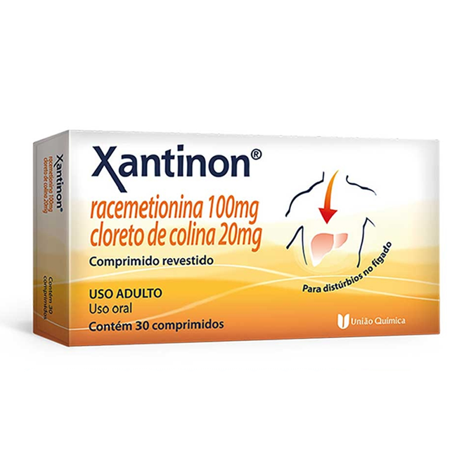 Xantinon 100mg + 20mg, caixa com 30 comprimidos revestidos ...