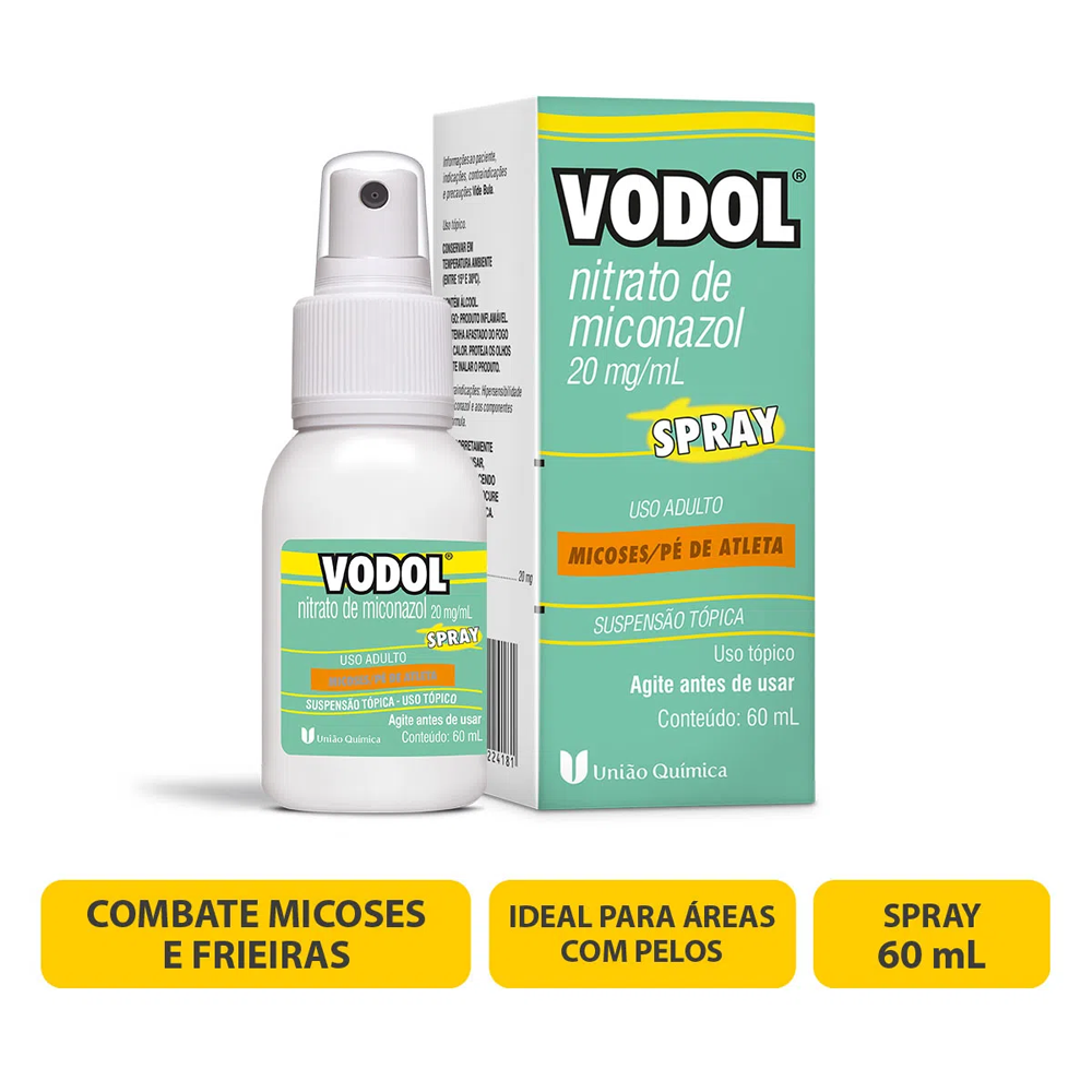 Vodol 20mg/mL, frasco spray com 60mL de suspensão de uso dermatológico ...