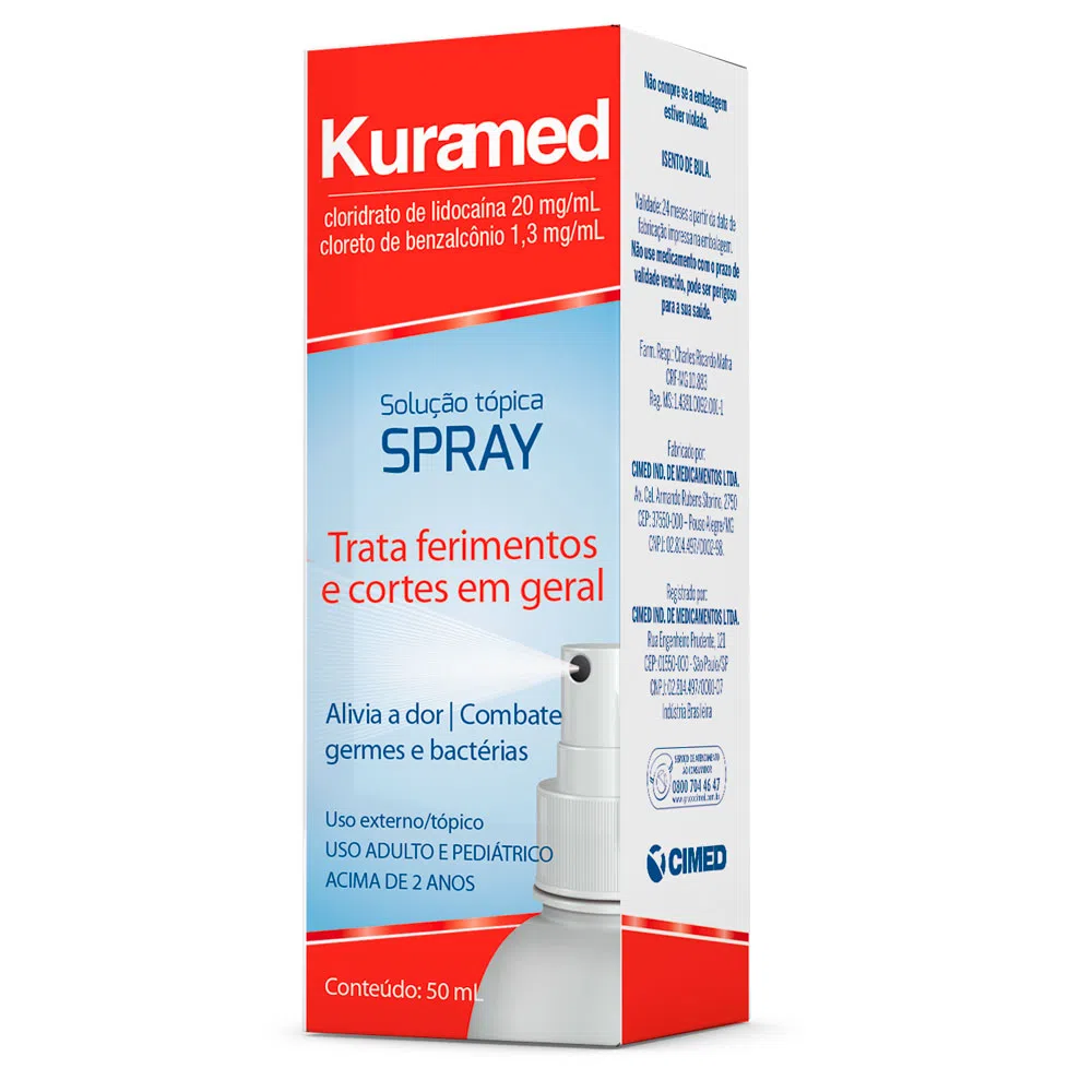 Kuramed 20mg/mL + 1,30mg/mL, frasco spray com 50mL de solução de uso ...