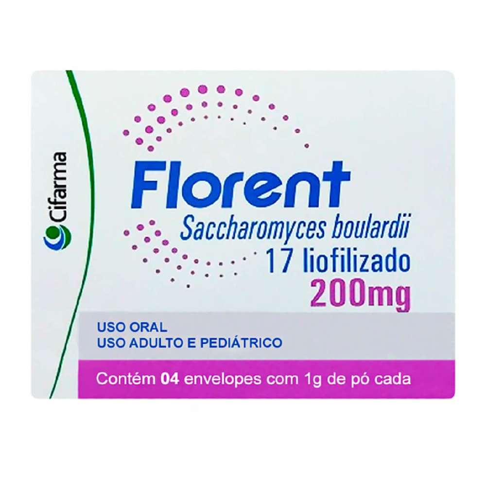 Florent Sachê 200mg/g, caixa com 4 sachês com 1g de pó para suspensão ...