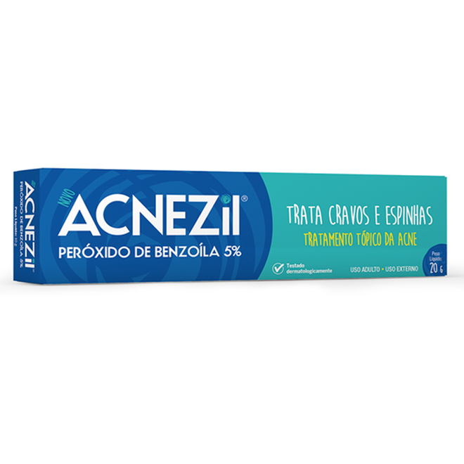 Acnezil 50mg/g, caixa com 1 bisnaga com 20g de gel de uso dermatológico ...