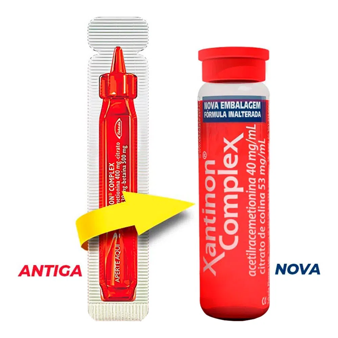 Xantinon Complex 40mg/mL + 53mg/mL + 50mg/mL, caixa com 1 flaconete com ...
