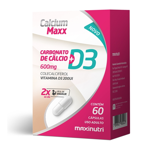 CALCIUM MAXX D3 600MG C/60 CPR MAXINUTRI - Calcium Maxx D3 600Mg Com 60 Comprimidos Maxinutri ...
