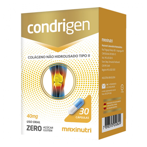 Condrigen 40mg, caixa com 30 cápsulas P7898593050624 - Condrigen 40Mg ...