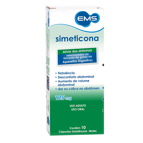 Simeticona Cápsula EMS 125mg, caixa com 10 cápsulas P7896004708652 ...