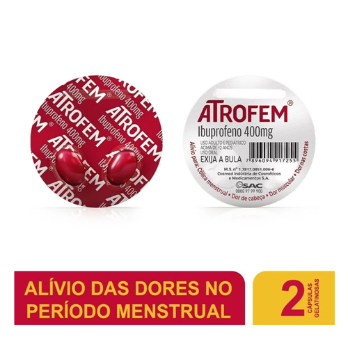 Atrofem 400mg, blíster com 2 cápsulas moles P7896094914995 - Atrofem ...