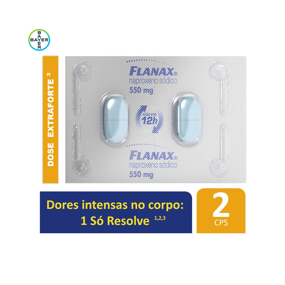 Flanax 550mg, cartela com 2 comprimidos revestidos P7891106908313 ...