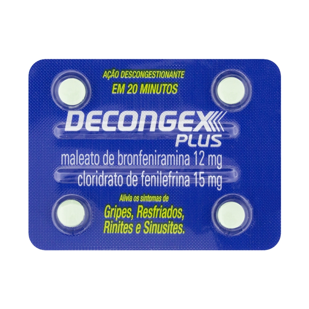 Decongex Plus 12mg + 15mg, blíster com 4 comprimidos revestidos de ...