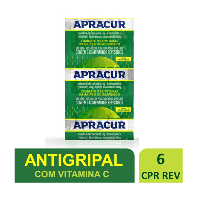 Apracur 1mg + 100mg + 50mg, blíster com 6 comprimidos revestidos ...