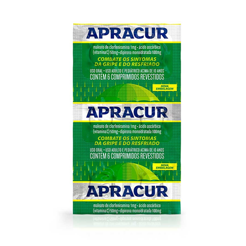 Apracur 1mg + 100mg + 50mg, blíster com 6 comprimidos revestidos ...