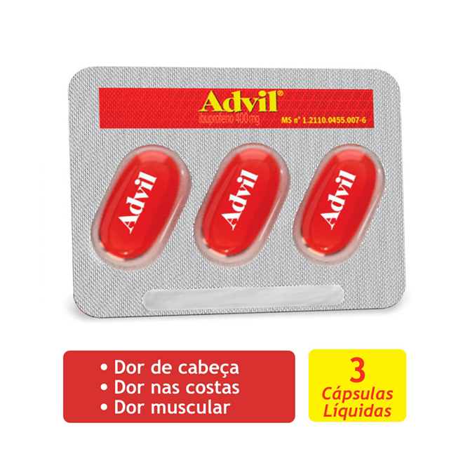Advil 400mg 400mg, blister com 60 cápsulas mole P7891268044171 - Advil ...