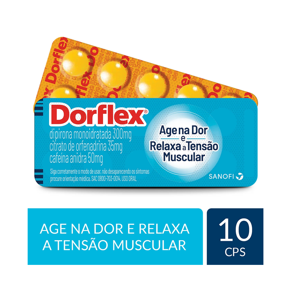 Dorflex 35mg + 300mg + 50mg, blíster com 10 comprimidos P7891058008628 - Dorflex Com 10 ...