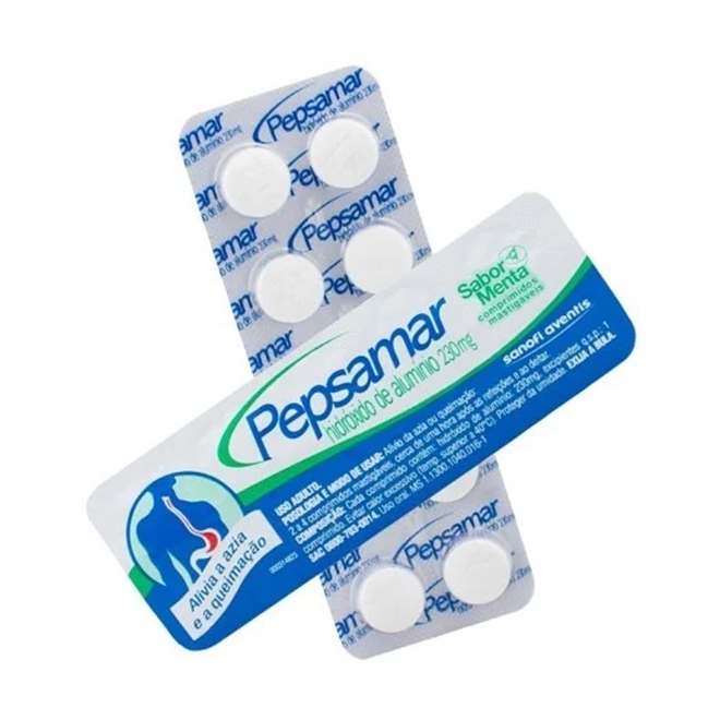 Pepsamar 230mg, blíster com 10 comprimidos mastigáveis P7897595903730 ...