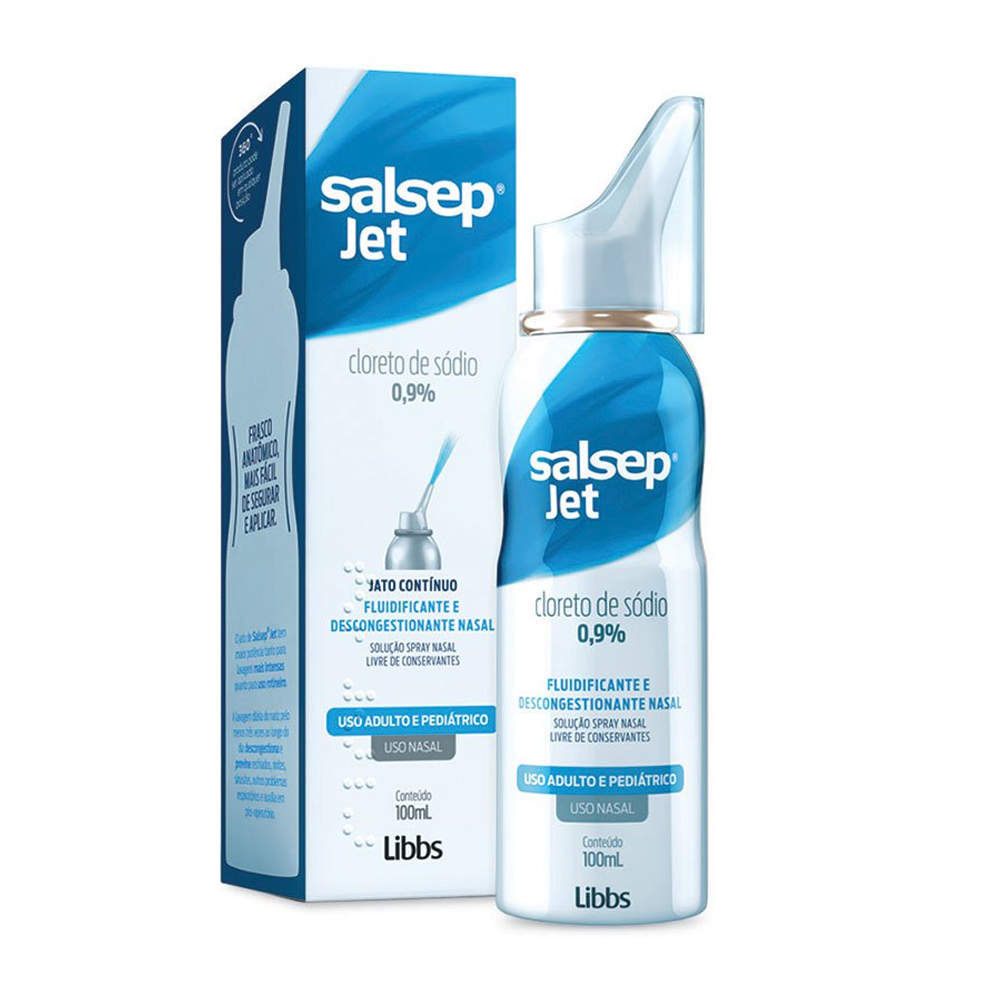 Salsep Jet 9mg/mL, frasco com 100mL de solução de uso nasal ...