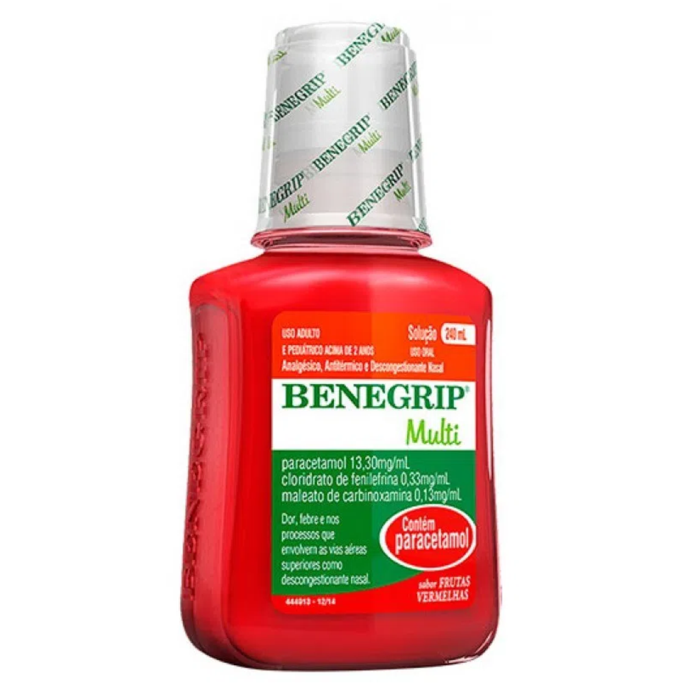 Benegrip Multi 13,30mg + 0,33mg + 0,13mg, caixa com 1 frasco com 240mL ...