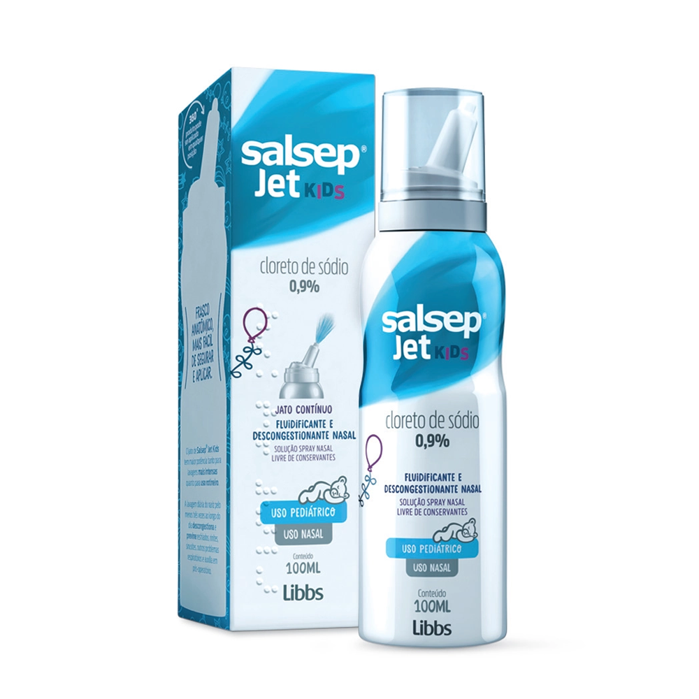 Salsep Jet Kids 9mg/mL, frasco com 100mL de solução de uso nasal, kids ...