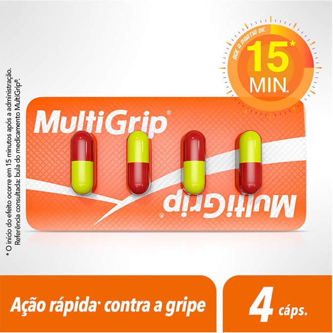 Multigrip Cápsula 400mg + 4mg + 4mg, blíster com 4 cápsulas ...