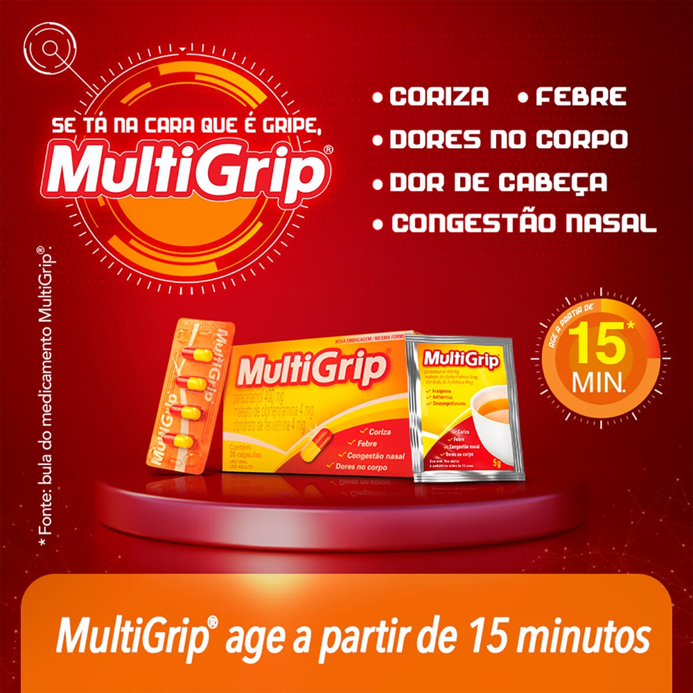 Multigrip Cápsula 400mg + 4mg + 4mg, blíster com 4 cápsulas ...