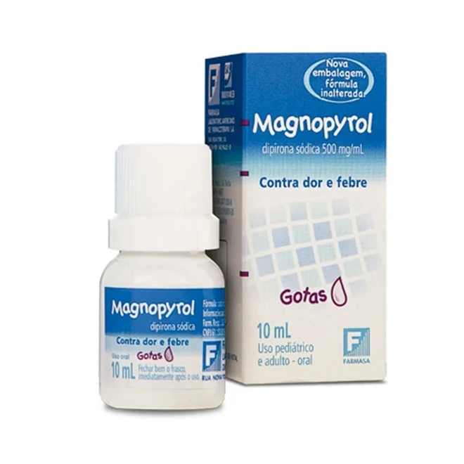 Magnopyrol 500mg/mL, caixa com 1 frasco gotejador com 10mL de solução ...