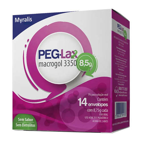 PEG-LAX 8.5G SOL ORAL C/14 SACHES MYRALIS - Peg-Lax 8,5G Com 14 Sachês ...