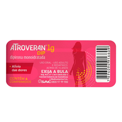 Atroveran Dip 1g, blíster com 4 comprimidos P7896094915404 - Atroveran ...