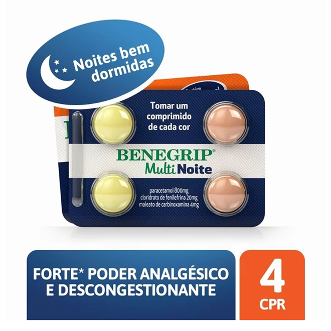BENEGRIP MULTI NOITE C/4 CPR HYPERA - Benegrip Multi Noite Com 4 ...