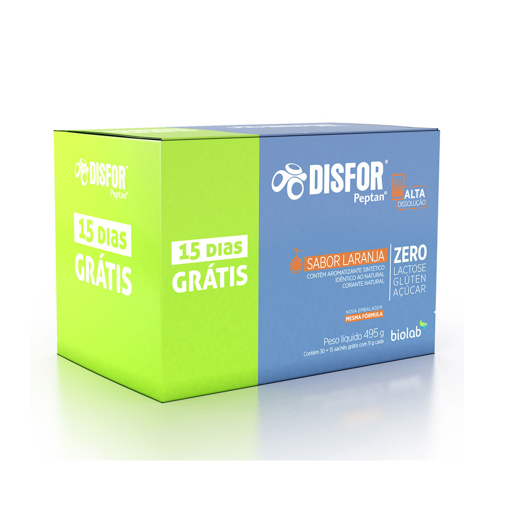 Disfor caixa com 45 sachês de pó para solução oral, sabor laranja ...