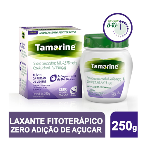 Tamarine 4,878mg/g + 4,719mg/g, frasco com 250g de geléia de uso oral ...