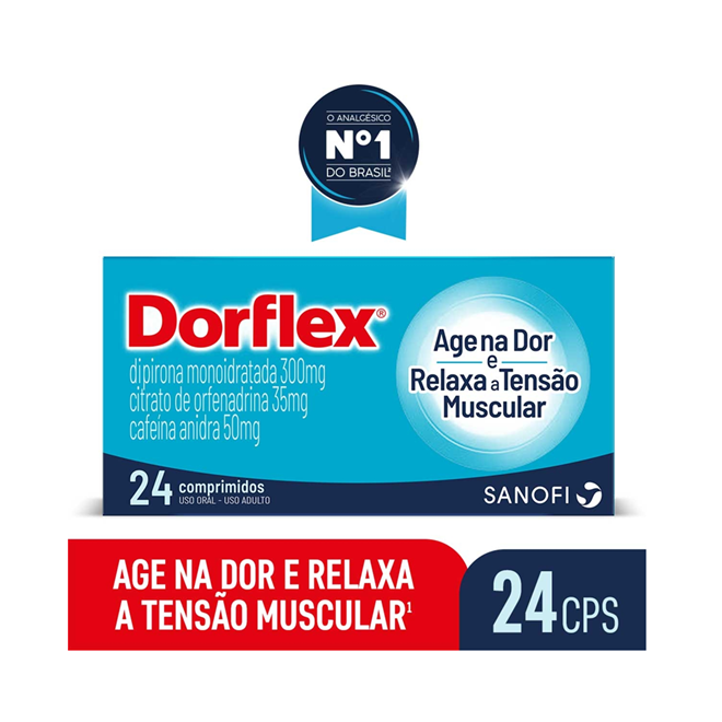 Dorflex 35mg + 300mg + 50mg, caixa com 24 comprimidos P7891058022136 - Dorflex Com 24 ...
