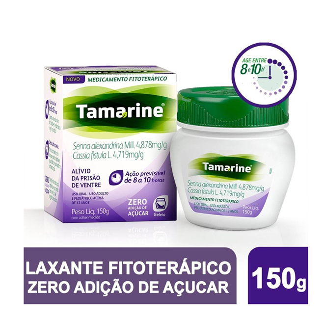 Tamarine 4,878mg/g + 4,719mg/g, frasco com 150g de geléia uso oral ...