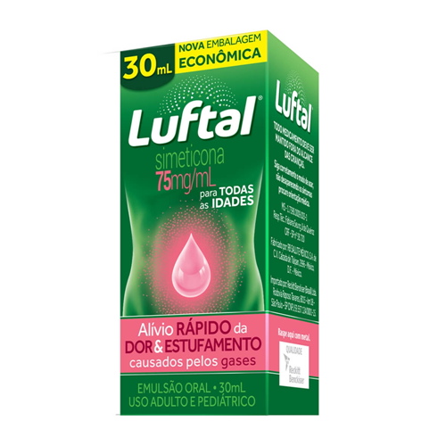 Luftal 75mg/mL, caixa com 1 frasco gotejador com 30mL de emulsão de uso ...