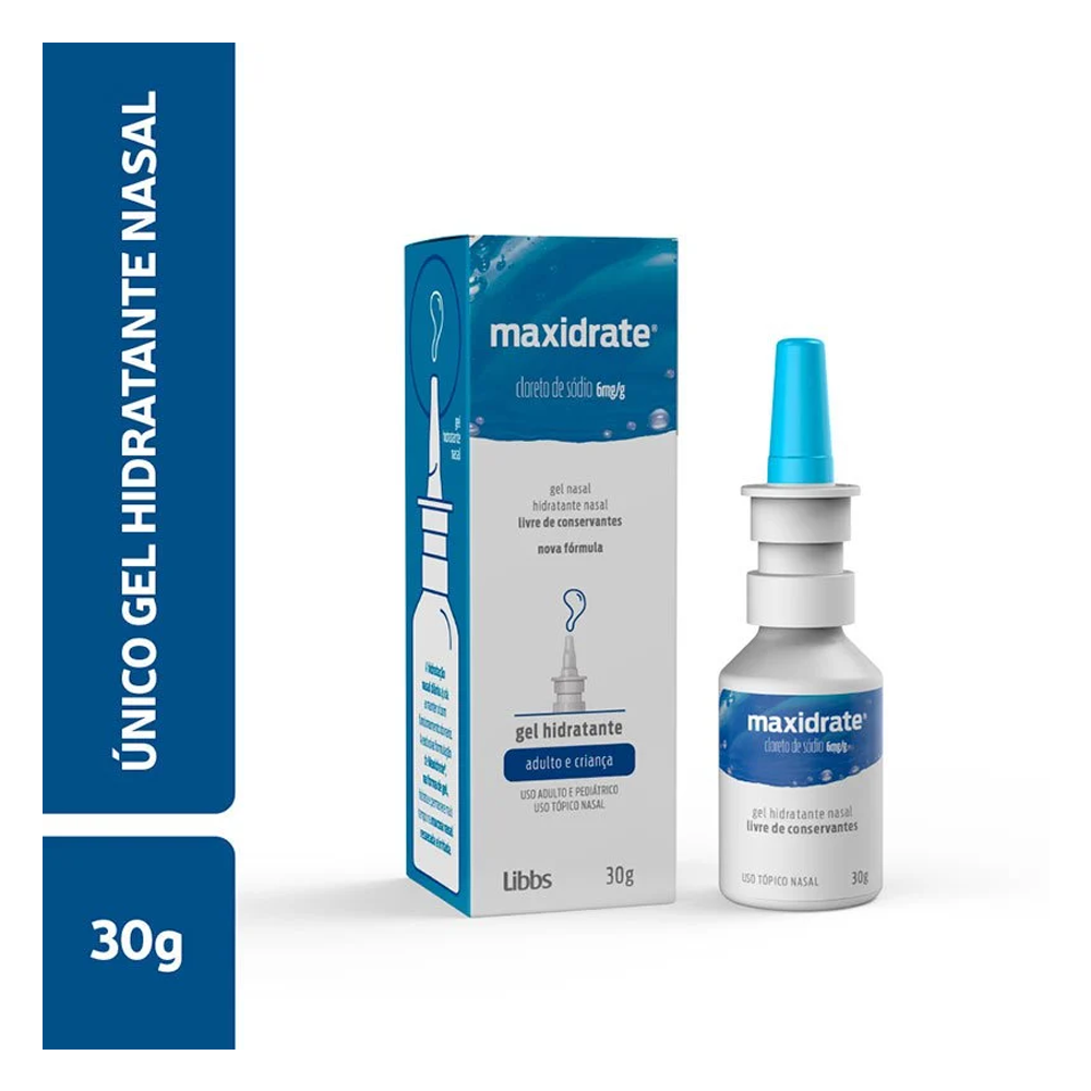 Maxidrate 6,0mg/g, caixa com 1 frasco com 30g de gel de uso nasal ...
