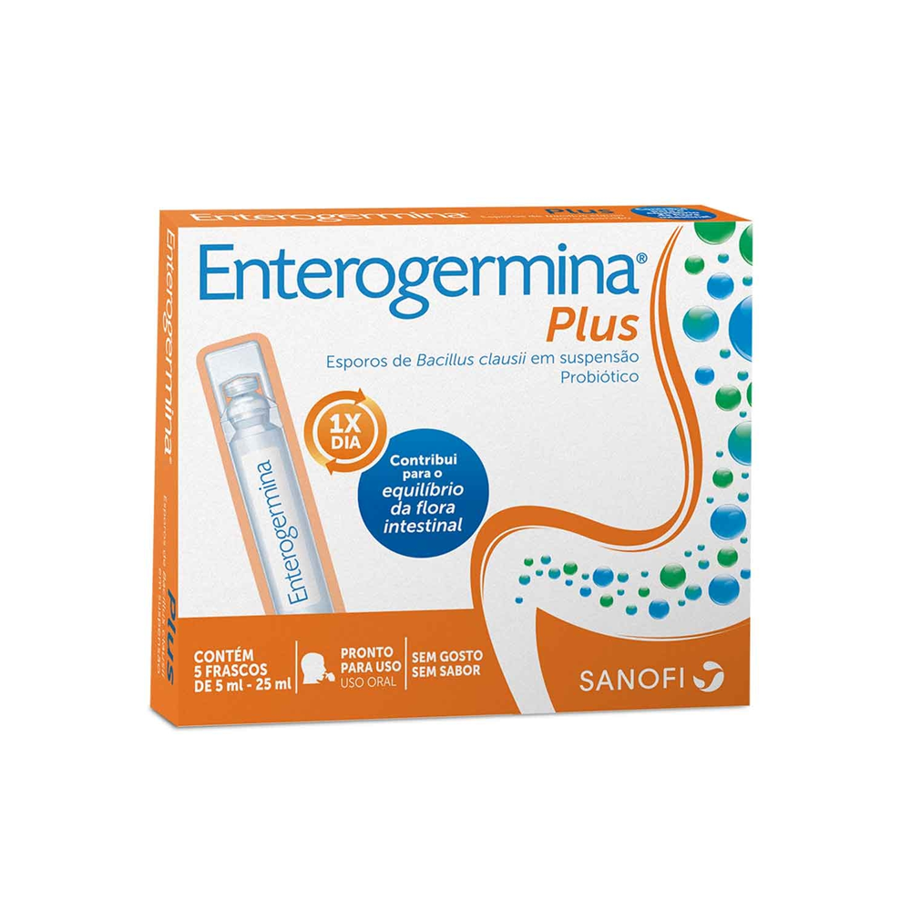 Enterogermina Plus 4bcfu/5mL, caixa com 5 frascos com 5mL de suspensão ...