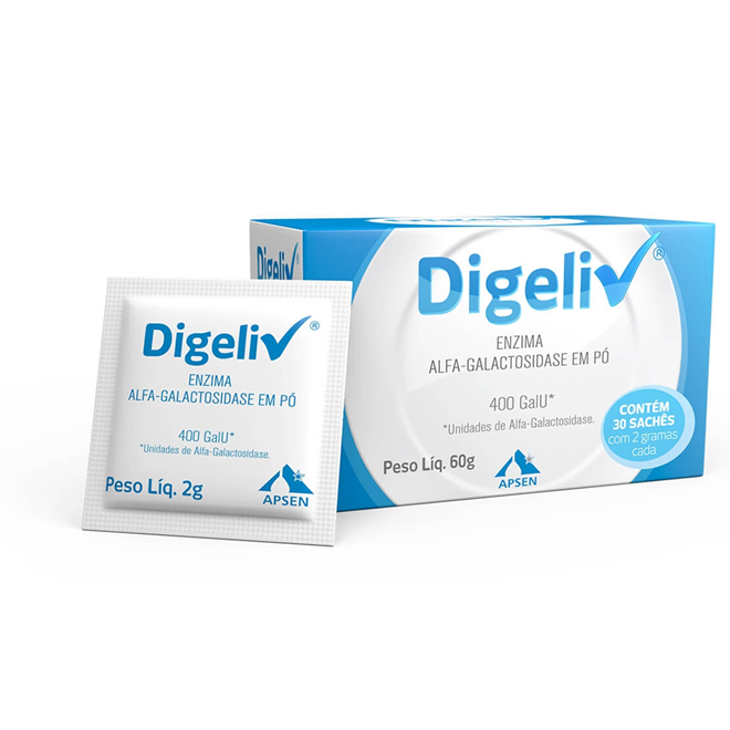 Digeliv 400FCC, caixa com 30 sachês com 2g de pó de uso oral ...