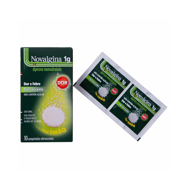 Novalgina 1g, caixa com 10 comprimidos efervescentes P7891058015756 ...