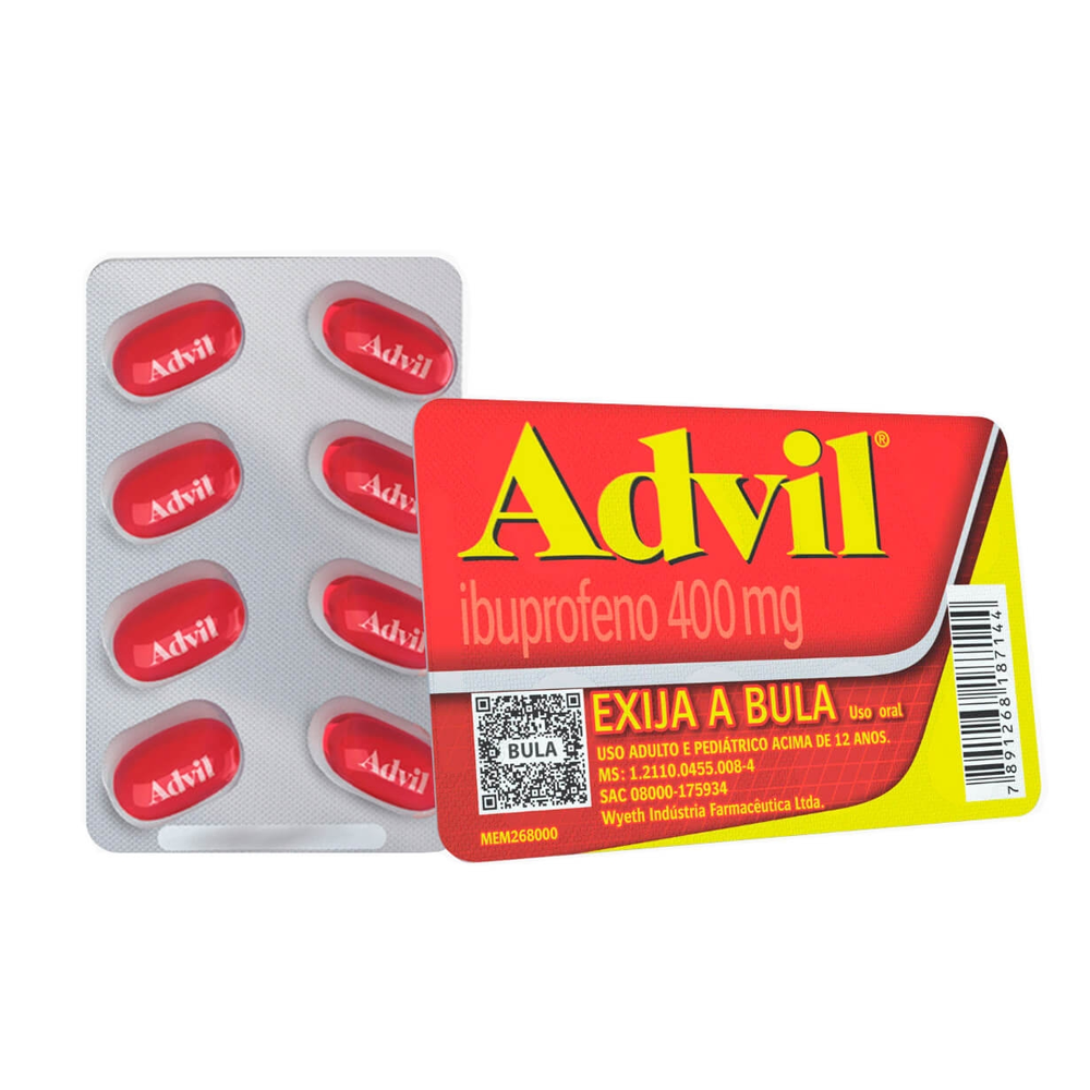 Advil 400mg com 8 cápsulas líquidas P7891045040426 - Advil 400Mg Com 8 ...