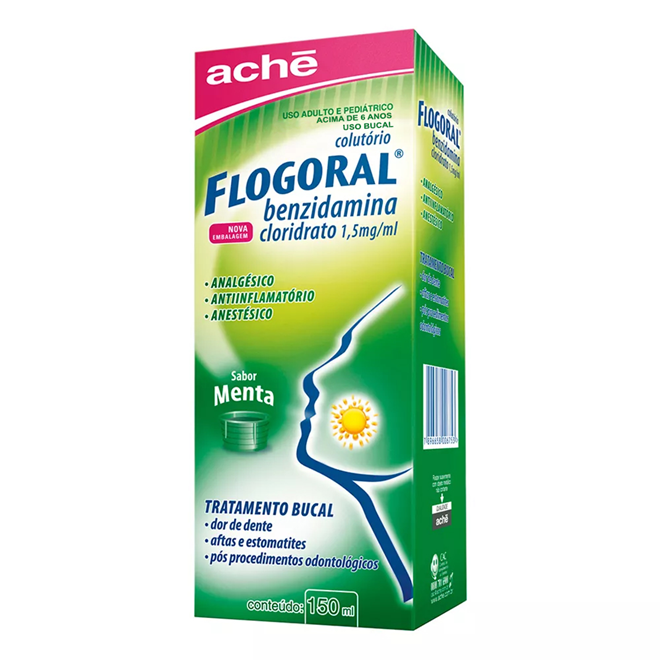 Flogoral Colutório 1,5mg/mL, caixa contendo 1 frasco com 250mL de ...