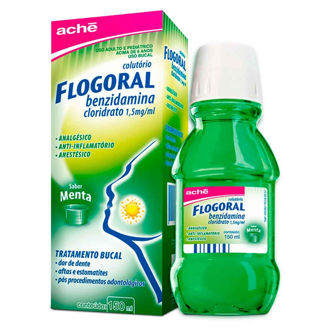 Flogoral Colutório 1,5mg/mL, caixa contendo 1 frasco com 250mL de ...