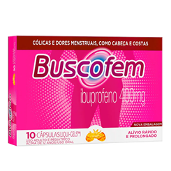 Buscofem 400mg, caixa com 10 cápsulas gelatinosas moles P7896026303002 ...