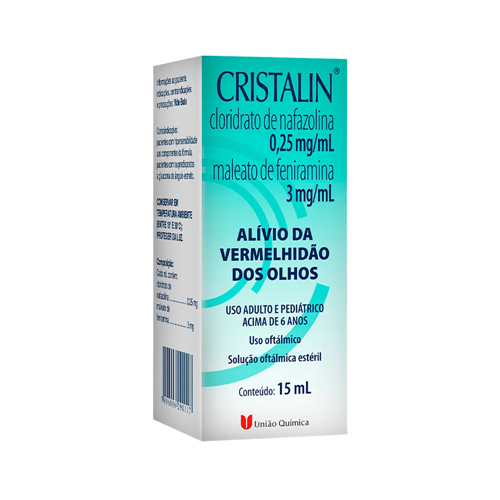 Cristalin 0,25mg/mL + 3mg/mL, caixa com 1 frasco gotejador com 15mL de ...