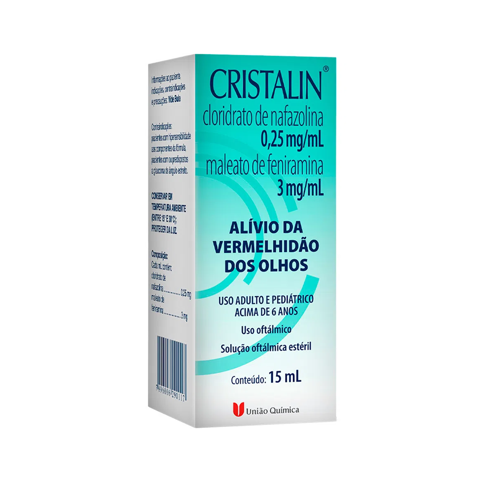 Cristalin 0,25mg/mL + 3mg/mL, caixa com 1 frasco gotejador com 15mL de ...
